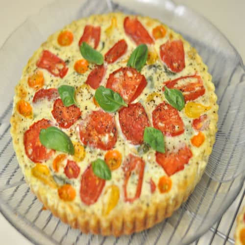 Tomato Basil Three Cheese Tart - The Grateful Girl Cooks!