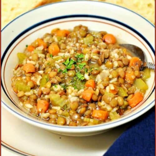 Lentil Stew (meatless and economical) / The Grateful Girl Cooks!