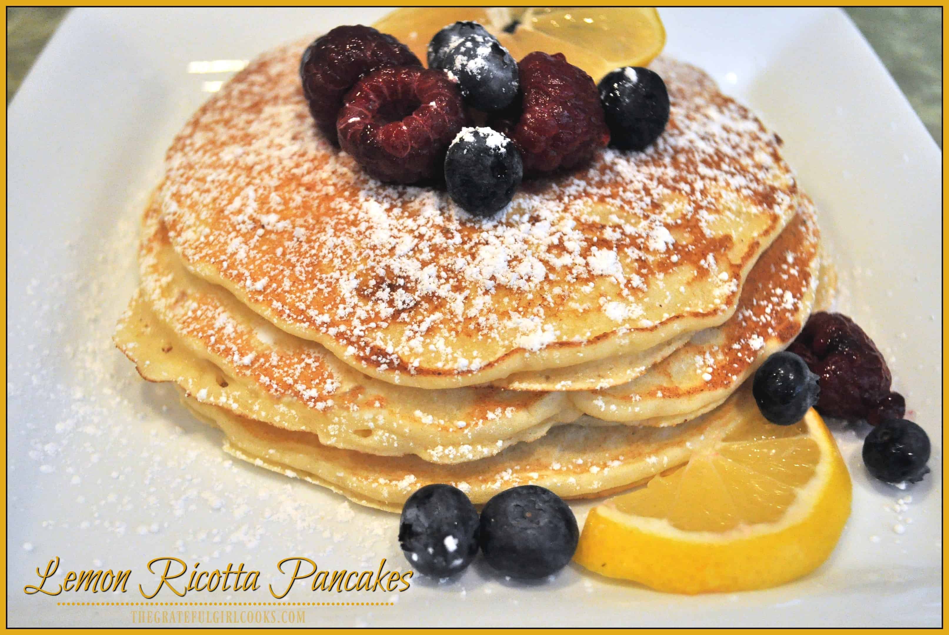 Lemon Ricotta Pancakes | The Grateful Girl Cooks!