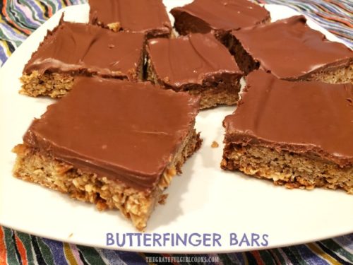 Butterfinger Bars (crisp bar cookies) / The Grateful Girl Cooks!