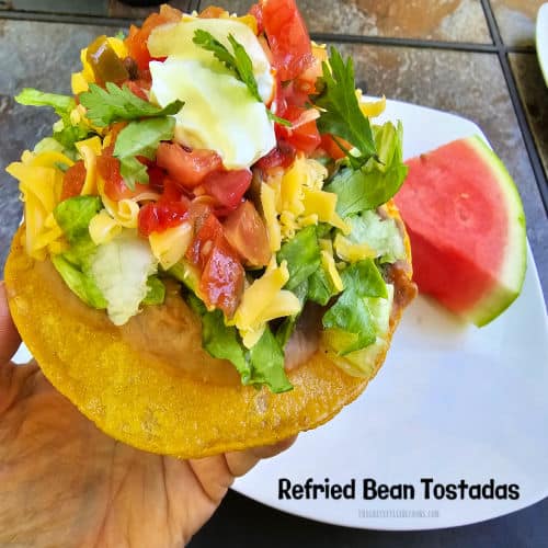Refried Bean Tostadas - The Grateful Girl Cooks!